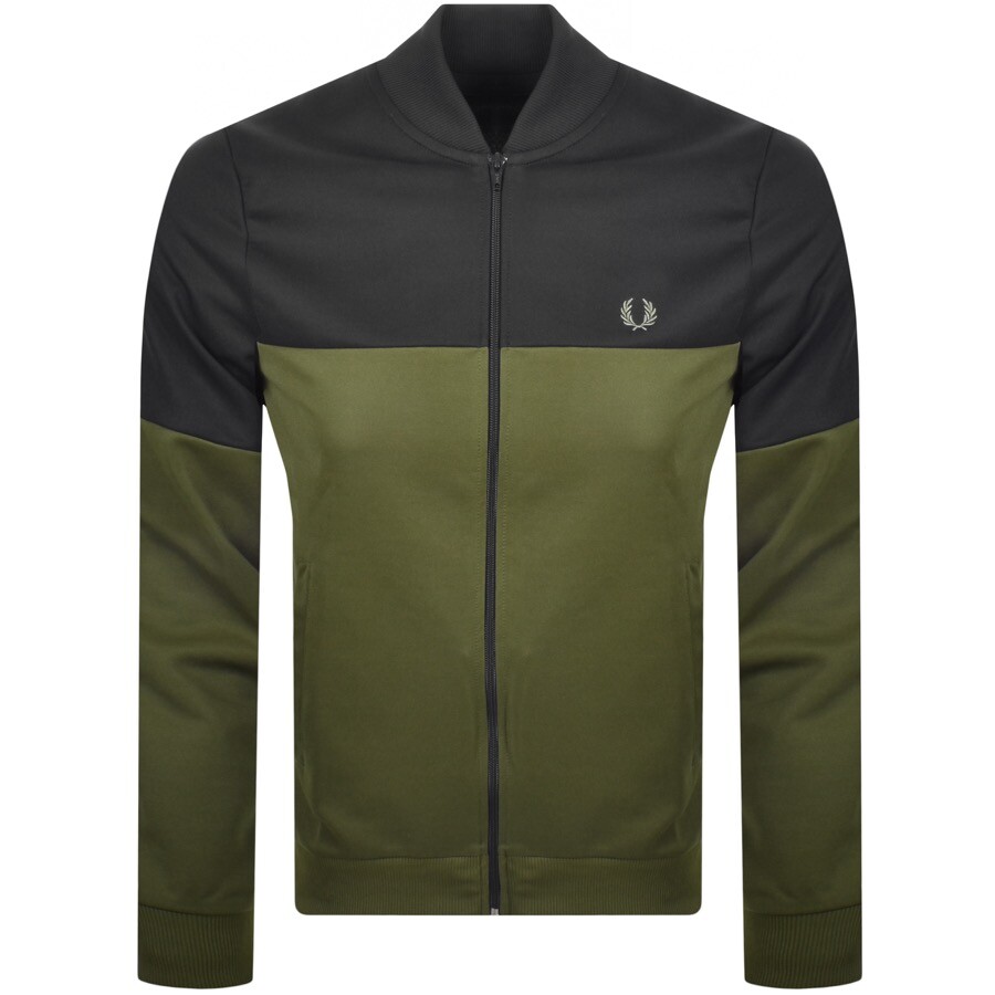 Fred Perry Color Block Track Jacket In Green In Khaki | ModeSens