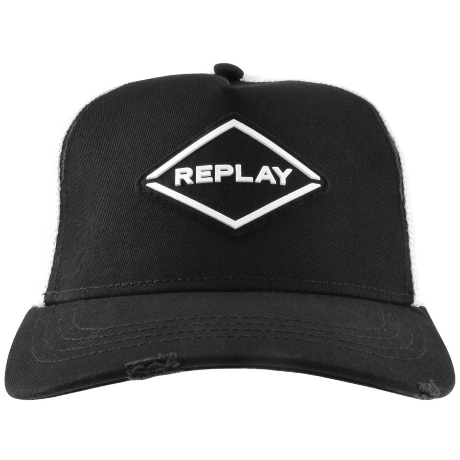 Replay Logo Trucker Cap Black | ModeSens