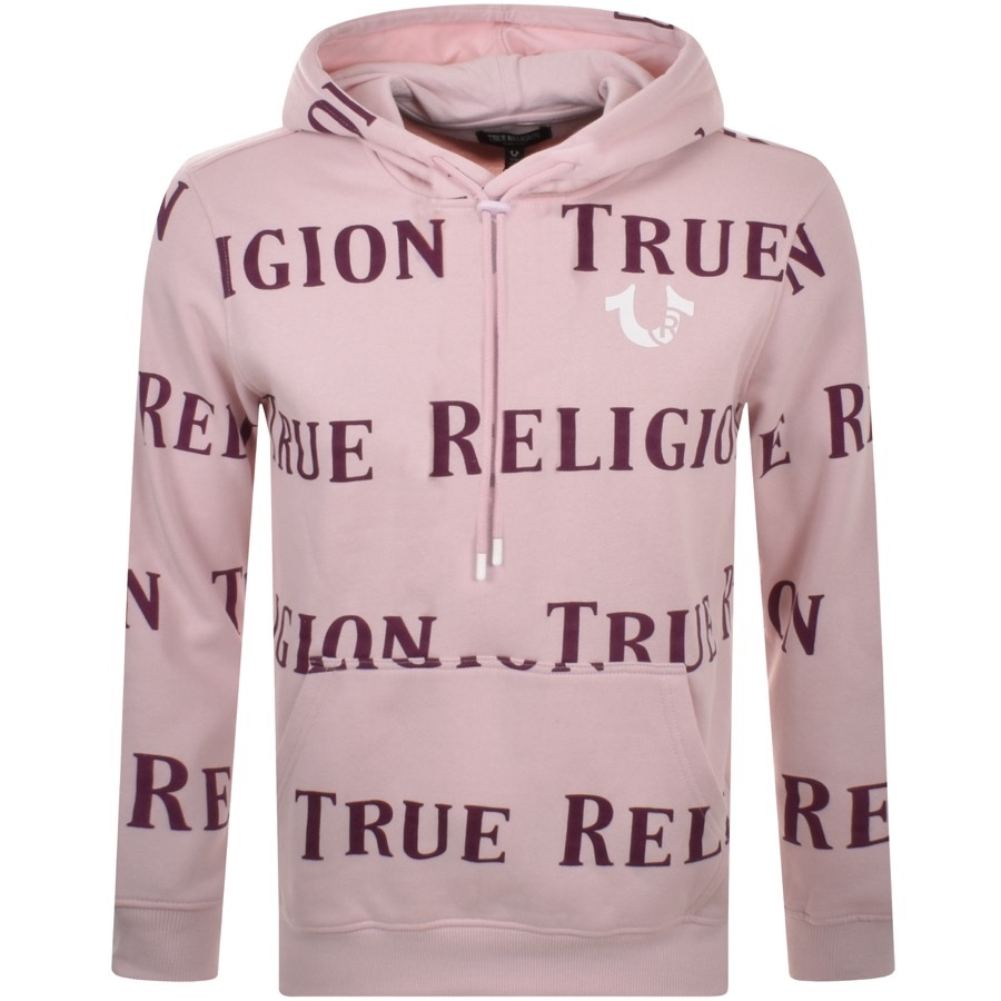 True Religion Trademark Logo Hoodie Pink | ModeSens