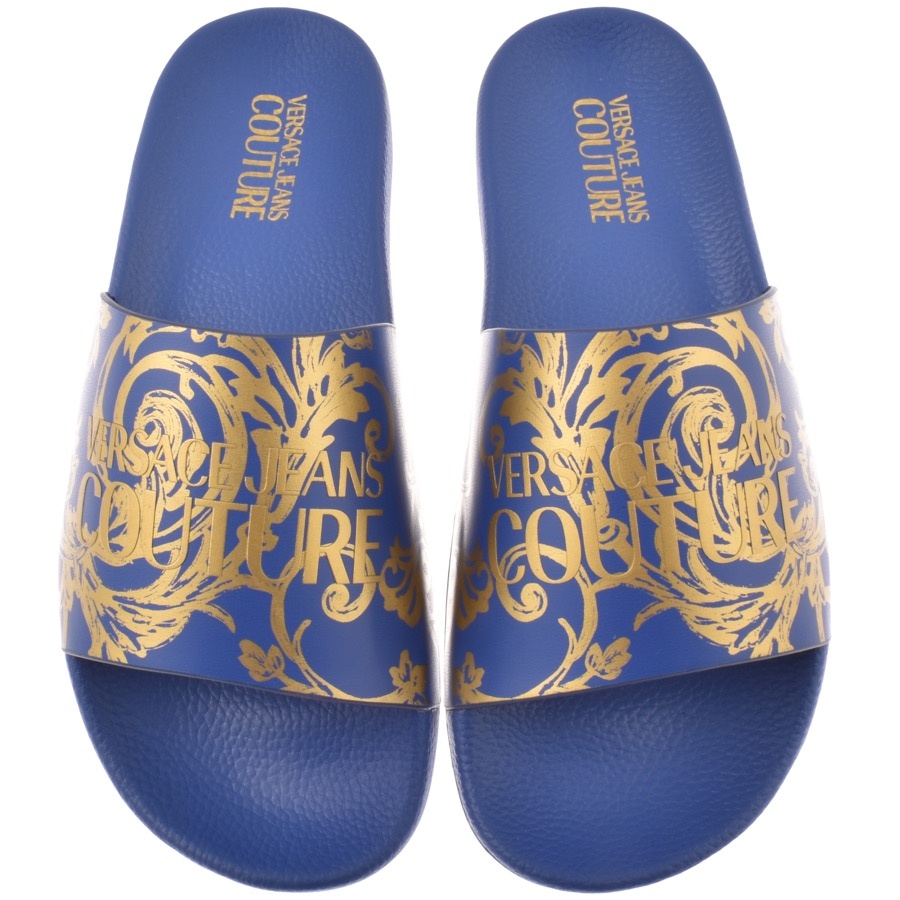 Versace Jeans Couture Logo Sliders Blue | ModeSens
