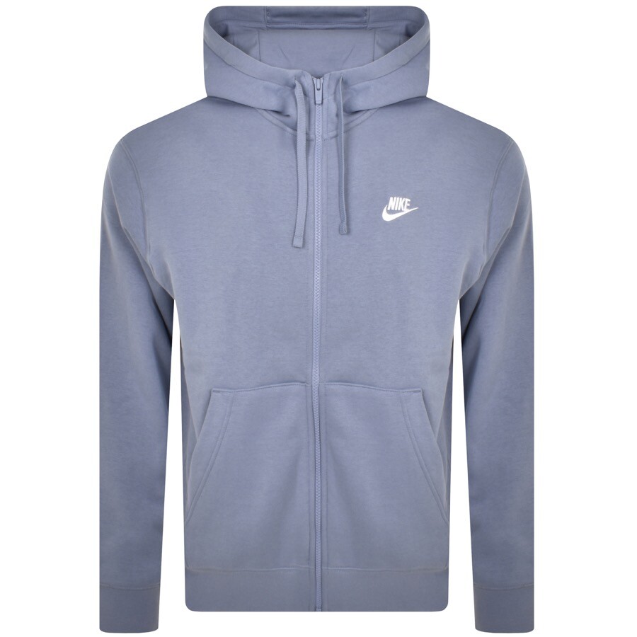 Nike Club Logo Full Zip Hoodie Blue | The Hoxton Trend