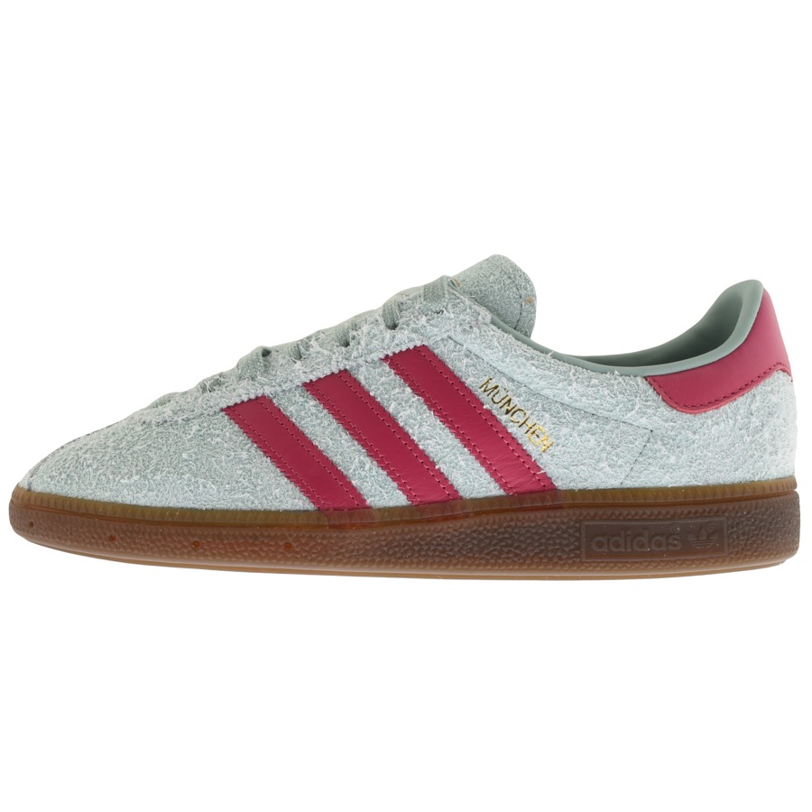 Adidas Originals Munchen Trainers - Hazy Green / Pink | ModeSens